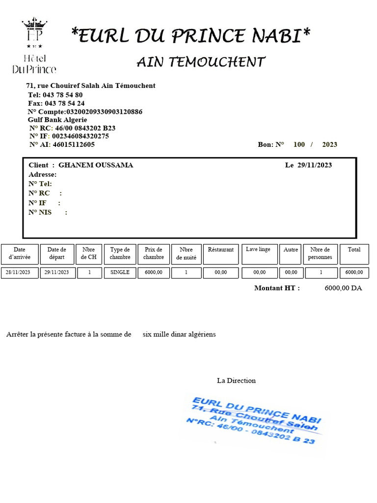 Modèle de Facture Restaurant PDF | PDF