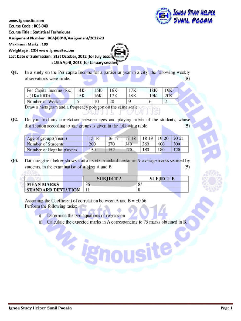 BCS-040 (2022-23) Solved Assignment | PDF