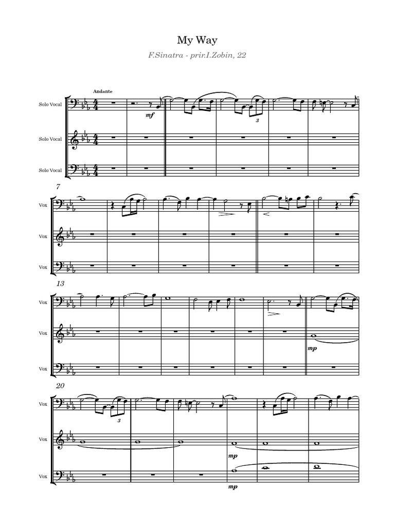 My Way - Vocal Score | PDF