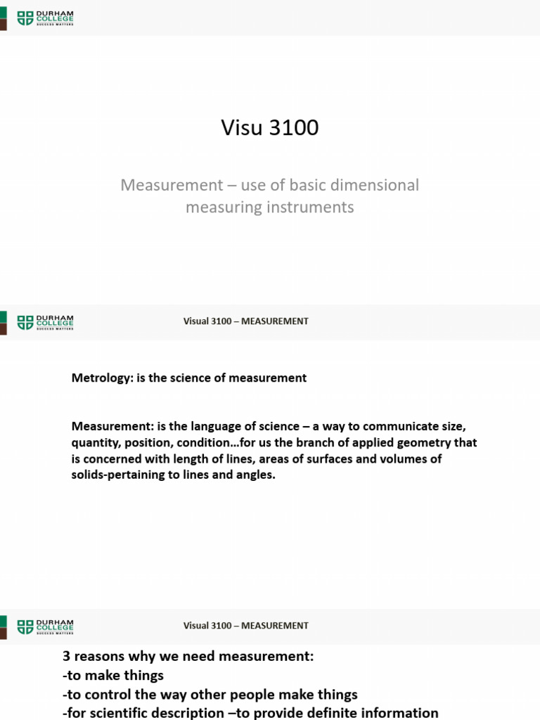 Measurement - Using Basic Precision Dimensional Instruments | PDF | Accuracy And Precision ...