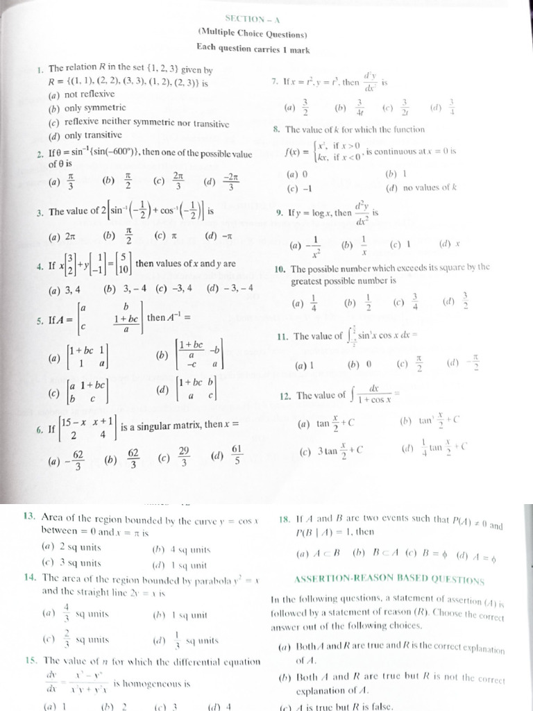 Sample Paper 1 | PDF