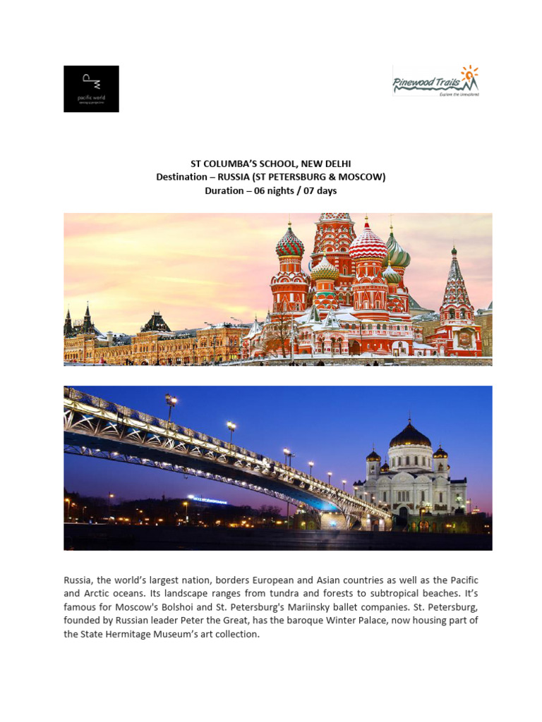 Russia Pdf Saint Petersburg Moscow