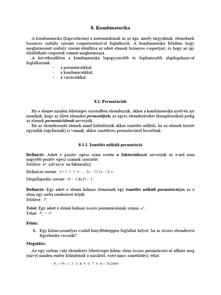 8 Kombinatorika | PDF