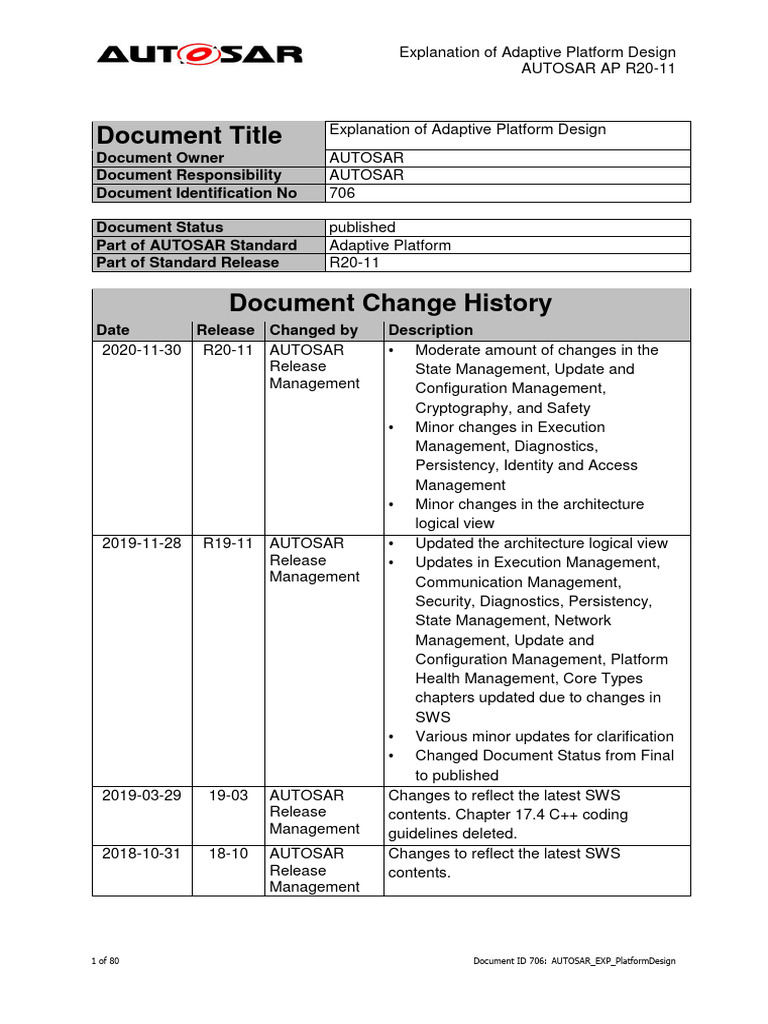 AUTOSAR EXP PlatformDesign | PDF | Multi Core Processor | Service ...