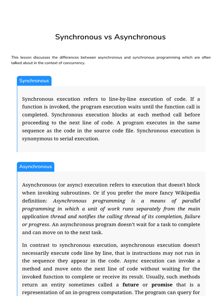 5 Synchronous Vs Asynchronous | PDF | Thread (Computing) | Source Code