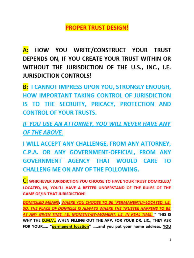 Proper Trust Design | PDF | Trust Law | Trustee