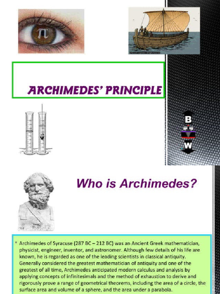 Archimedes Principle 72100608 | PDF