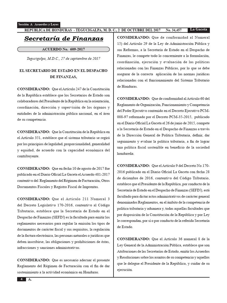 Reforma de Facturas Honduras 2023 | PDF | Regulación | Gobierno