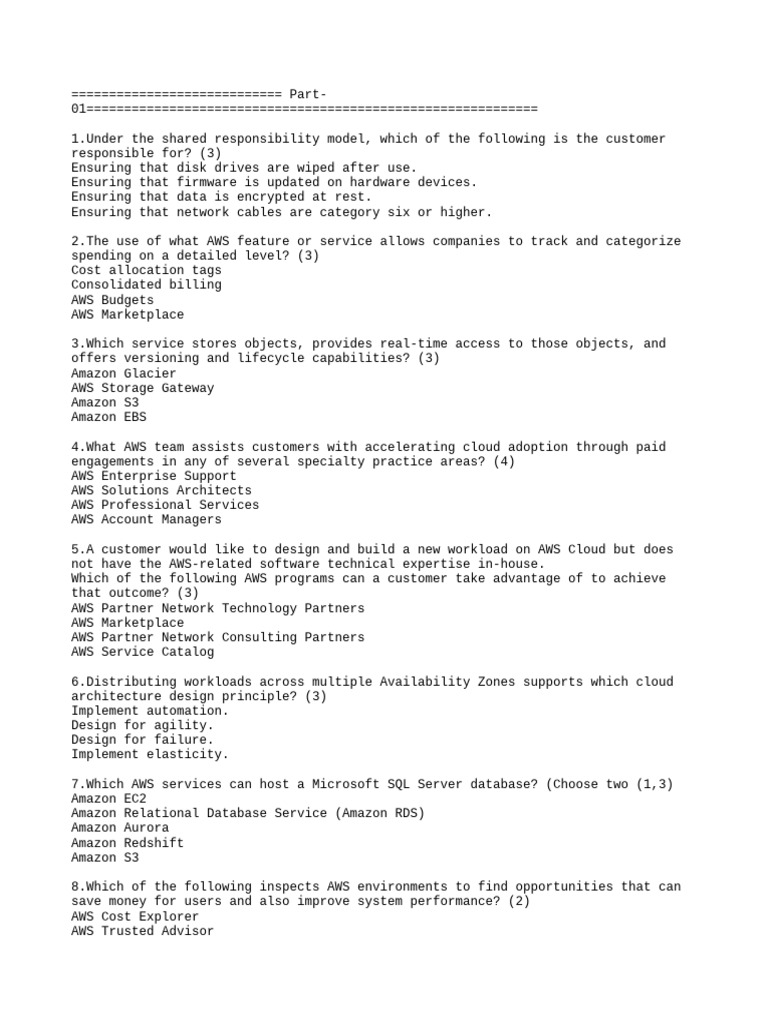 Aws-Clf - Questions and Answers | PDF | Amazon Web Services | Cloud Computing