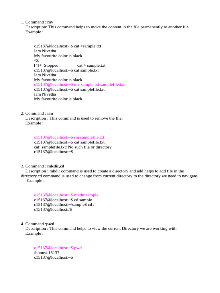 Basic Unix Commands | PDF | Filename | Text File Basic Unix Commands | PDF | Filename | Text File
