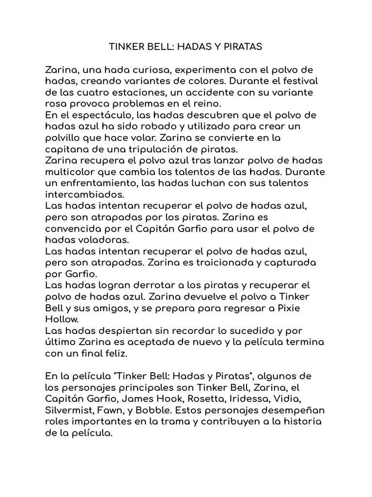 Tinker Bell - Hadas y Piratas | PDF