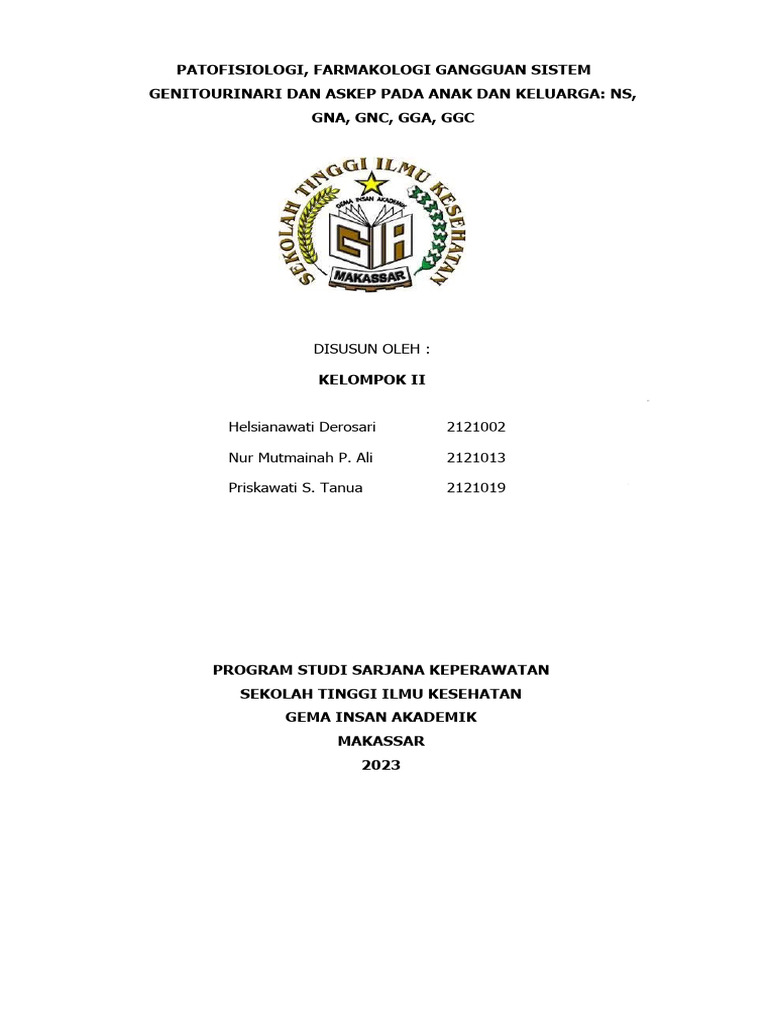 Makalah KLP 2 Patofisiologi Farmakologi Gangguan Sistem Genitourinari | PDF