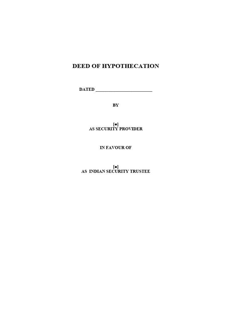 Attachment Deed of Hypothecation | PDF | Security Interest | Deed