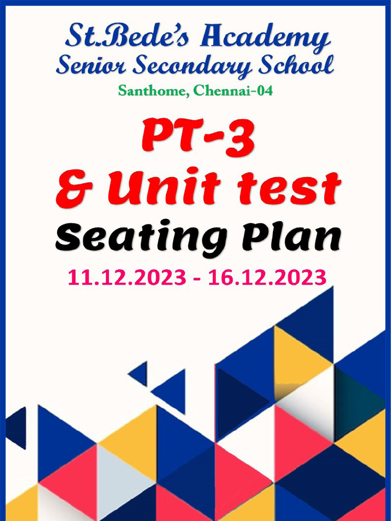 Seating Arrangement - PT3 & Unit Test | PDF