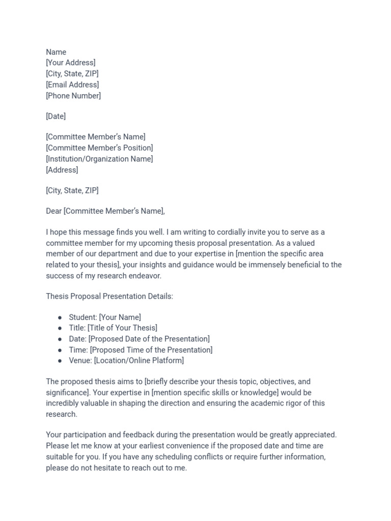 Thesis Committee Invitation Letter | PDF