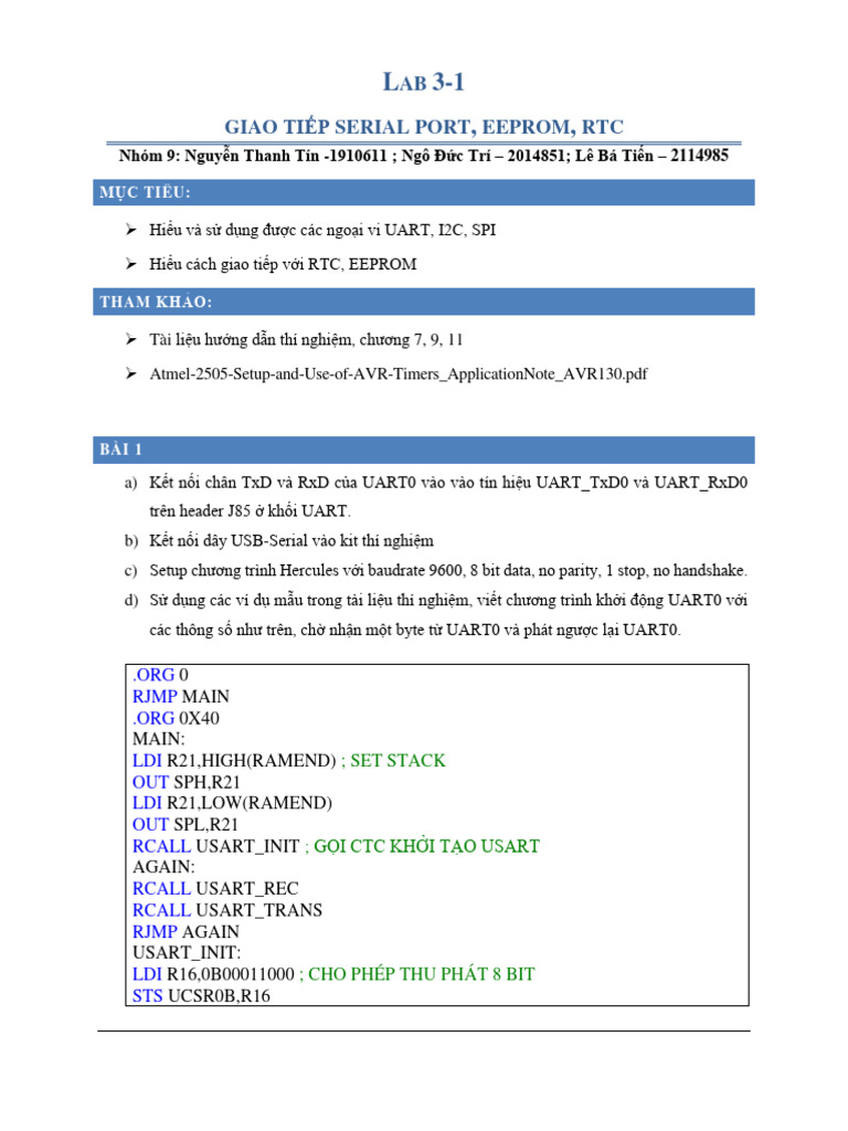 Báo Cáo TN#4 - T 09 - Nhóm L06 | PDF