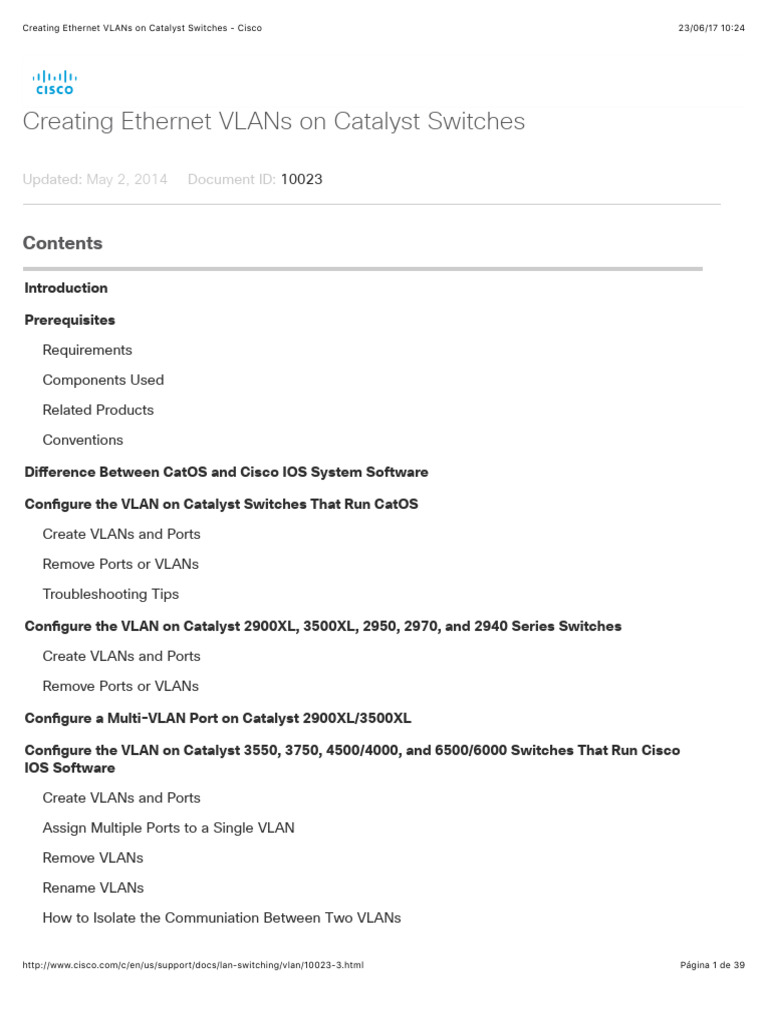 2Creating Ethernet VLANs on Catalyst Switches - Cisco | PDF | Network Switch | Internet Architecture