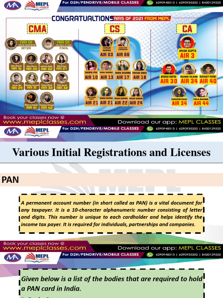 Various Initial Registrations and Licenses | PDF | Government Finances ...
