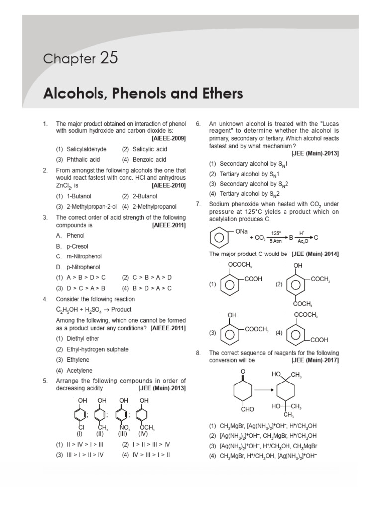 .Alcohols, Phenols and Ethers | PDF | Acid | Ether