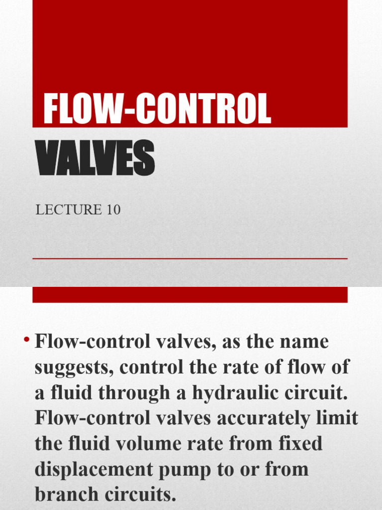 Hydralics Lec10 | PDF | Valve | Fluid Mechanics