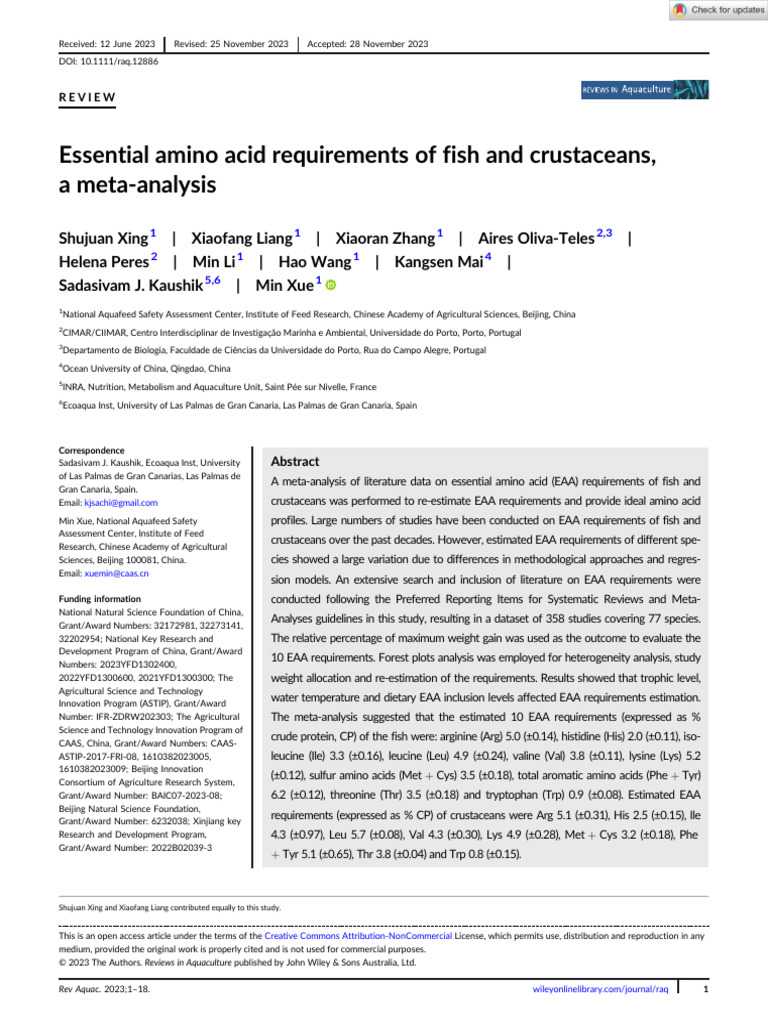 An Updated Review On EAA Requirements of Fish and - 231215 - 180628 ...