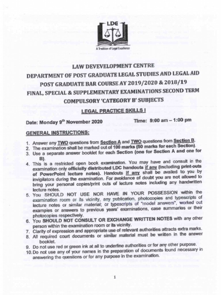 Lagal Writing Past Papers | PDF
