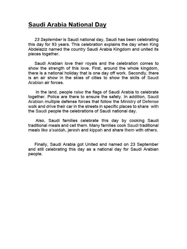 Saudi National Day Celebration Overview | PDF | Travel | History