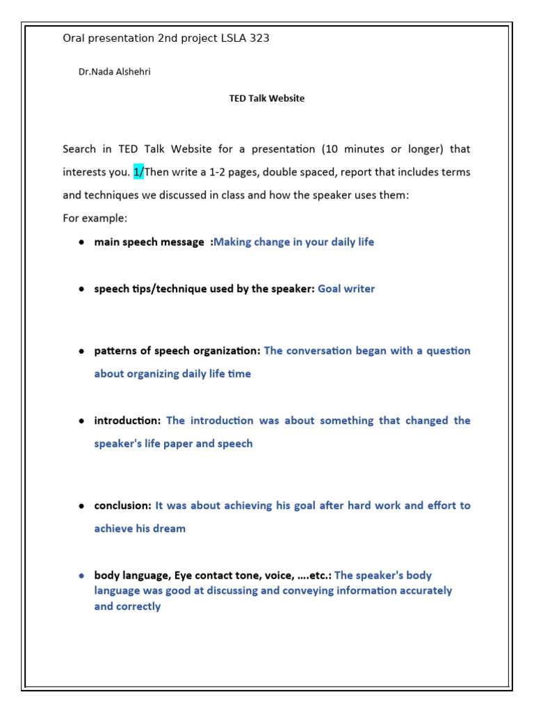 Project Ted Talk | PDF