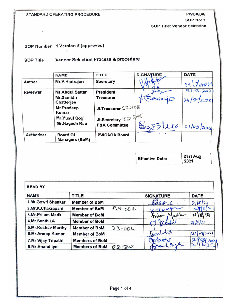SOP V5 Approved 21aug2196af66d5cea5 | PDF