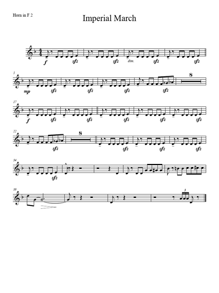 Imperial March - Horn 1 | PDF