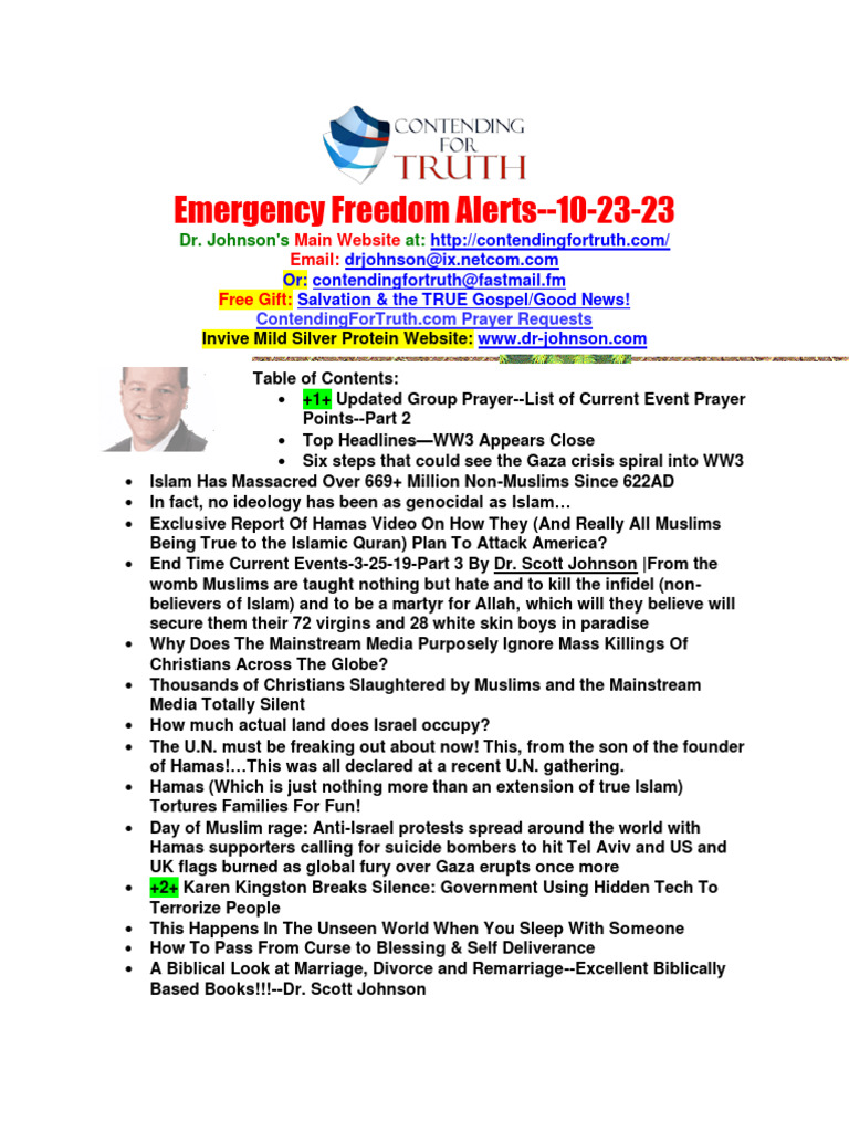 Emergency Freedom Alert 10-23-23 | PDF | Confession (Religion ...