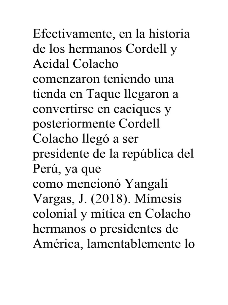 colacho hermanos | PDF | Perú