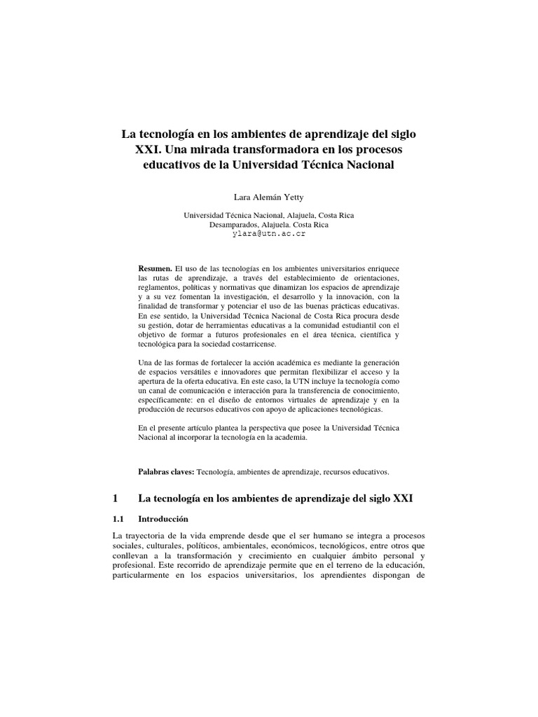 Tecnología Educativa en UTN Costa Rica | PDF | Enseñando | Moodle