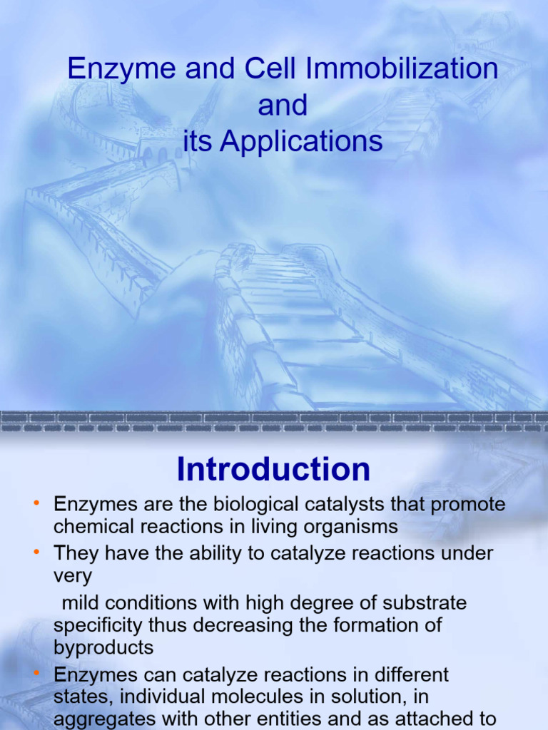 Enzyme and Cell Immobilization Techniques | PDF | Enzyme | Catalysis