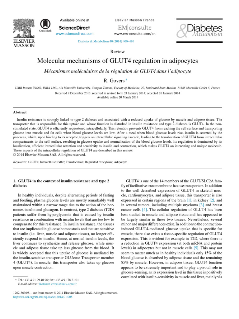 Glut 4 Regula Adipocyte Molecula Mecha | PDF | Protein Kinase B | Insulin