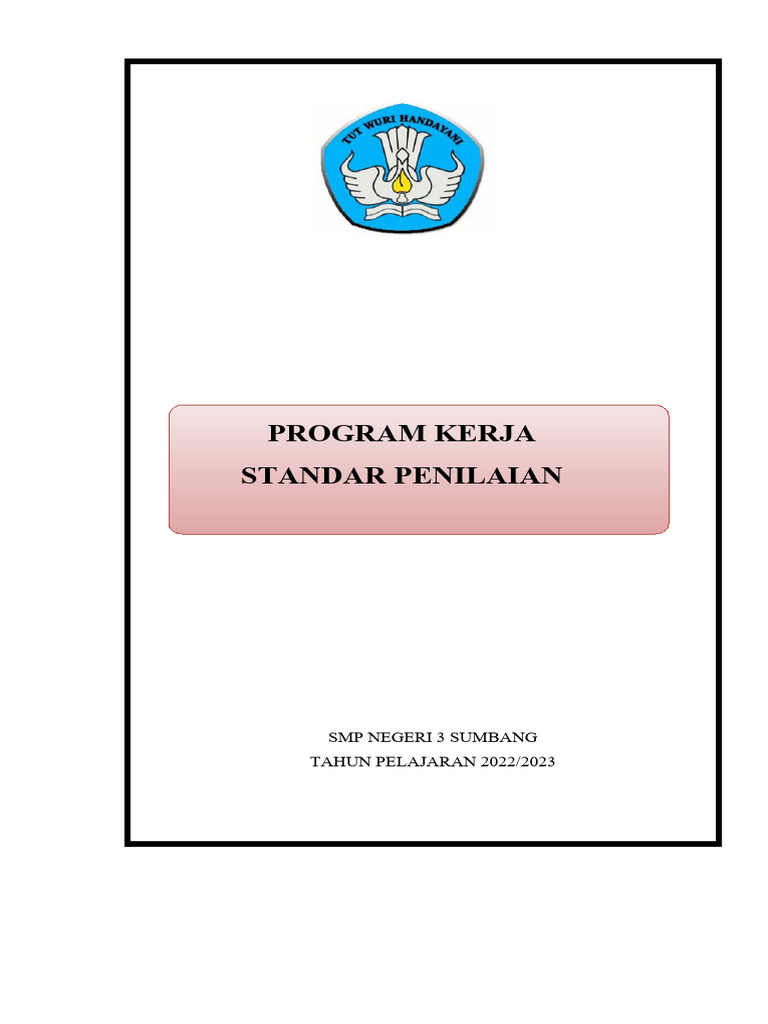 Program Kerja Standar Penilaian | PDF