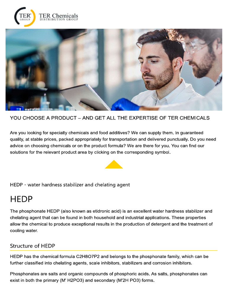 HEDP - Qualitative Complexing Agents | PDF | Chelation | Chemical ...