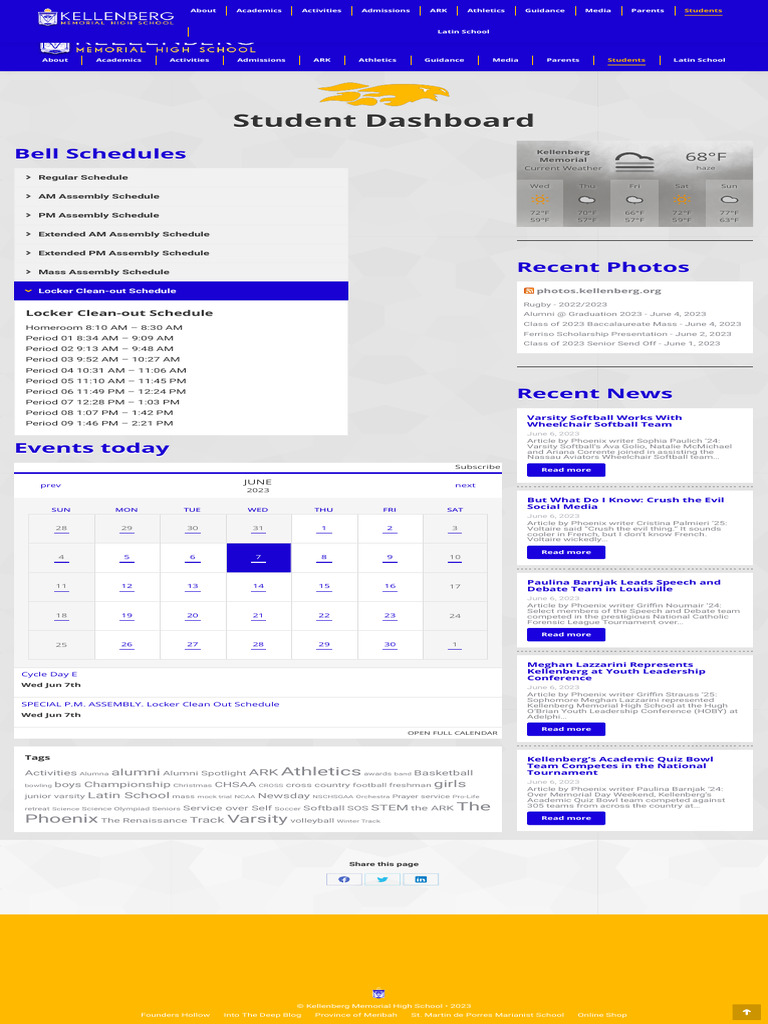 Bell Schedules - Kellenberg Memorial High School | PDF | Schools