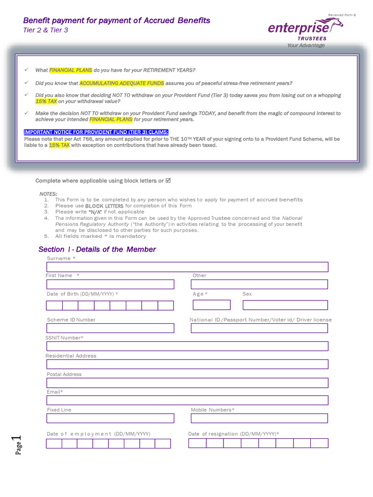 Senior Citizen Pension Application Form | PDF | Identity Document | Pension