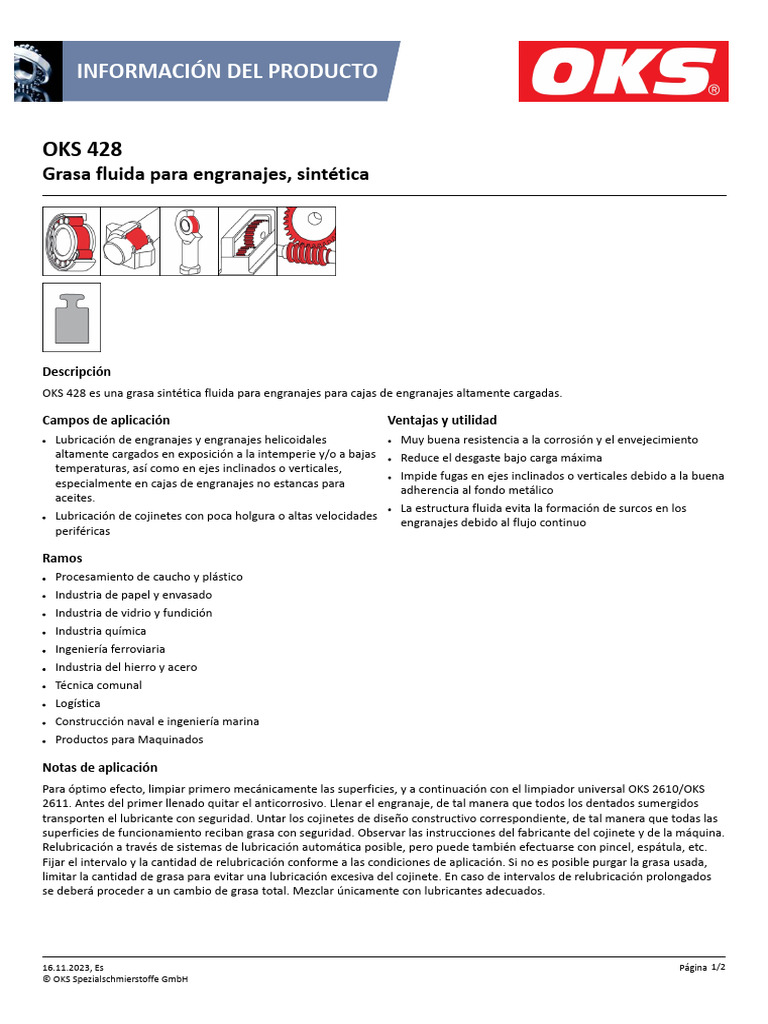 Oks 428 | PDF | Engranaje | Rodamiento (Mecánico)