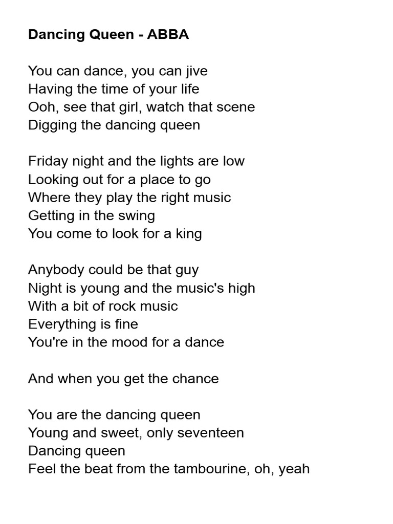 Dancing Queen - ABBA | PDF