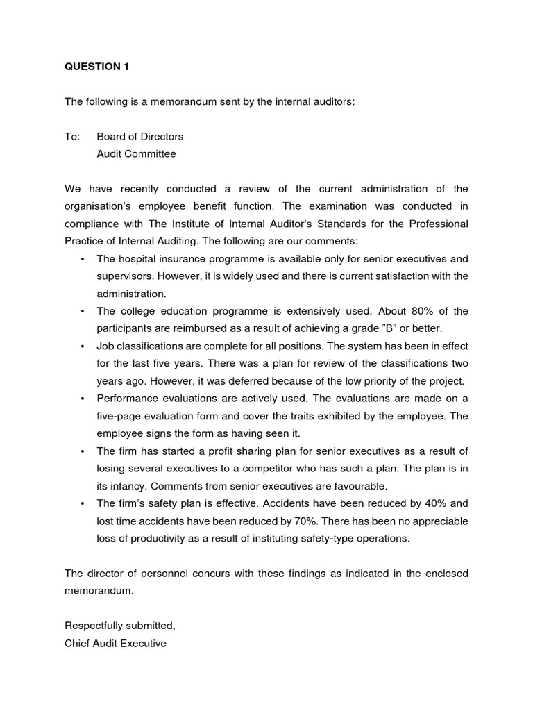Internal Audit Findings and Recommendations | PDF | Internal Audit | Audit