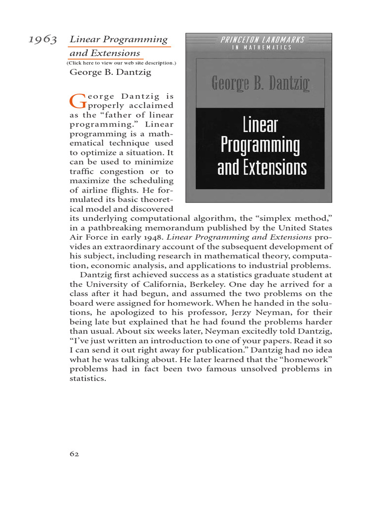 Linear Programming: Theory & Applications | PDF | Art | Technology & Engineering