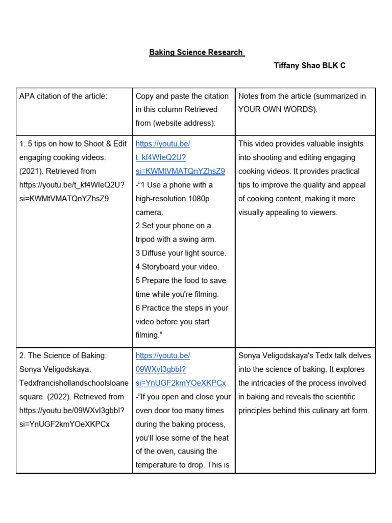 Baking Science Research Reference | PDF | Baking | Breads