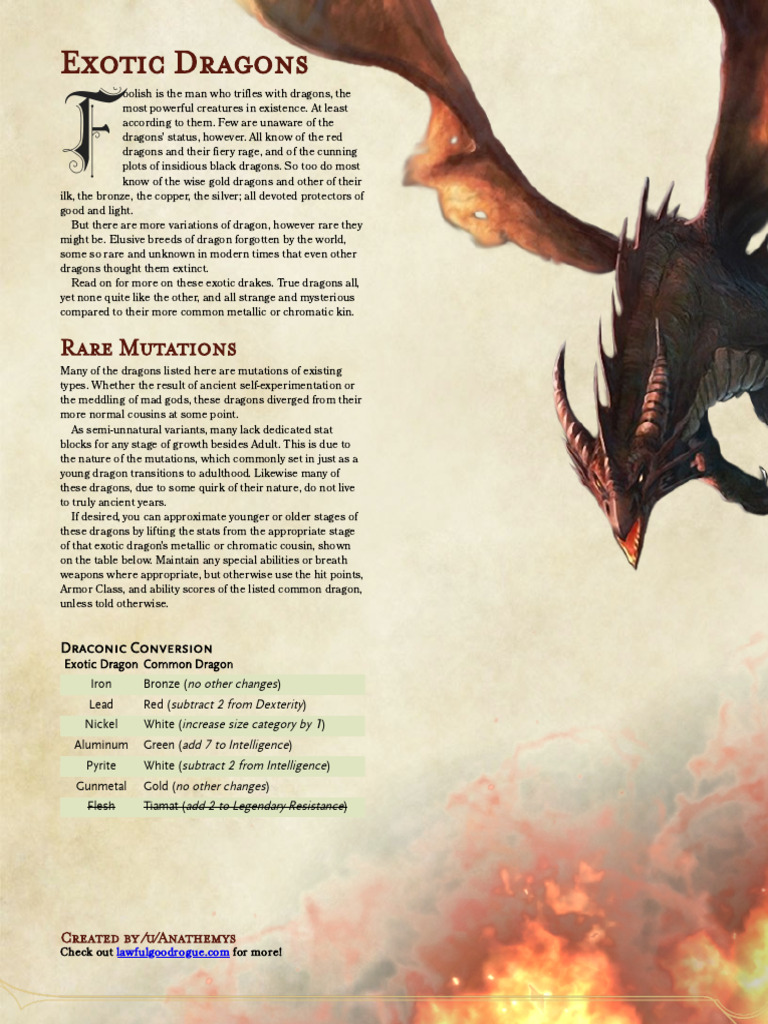 Exotic Dragons v1 | PDF | Dragon