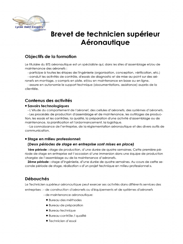 Fiche BTS | PDF