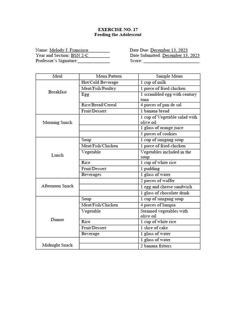 NDT Ass Both | PDF | Lunch | Meal