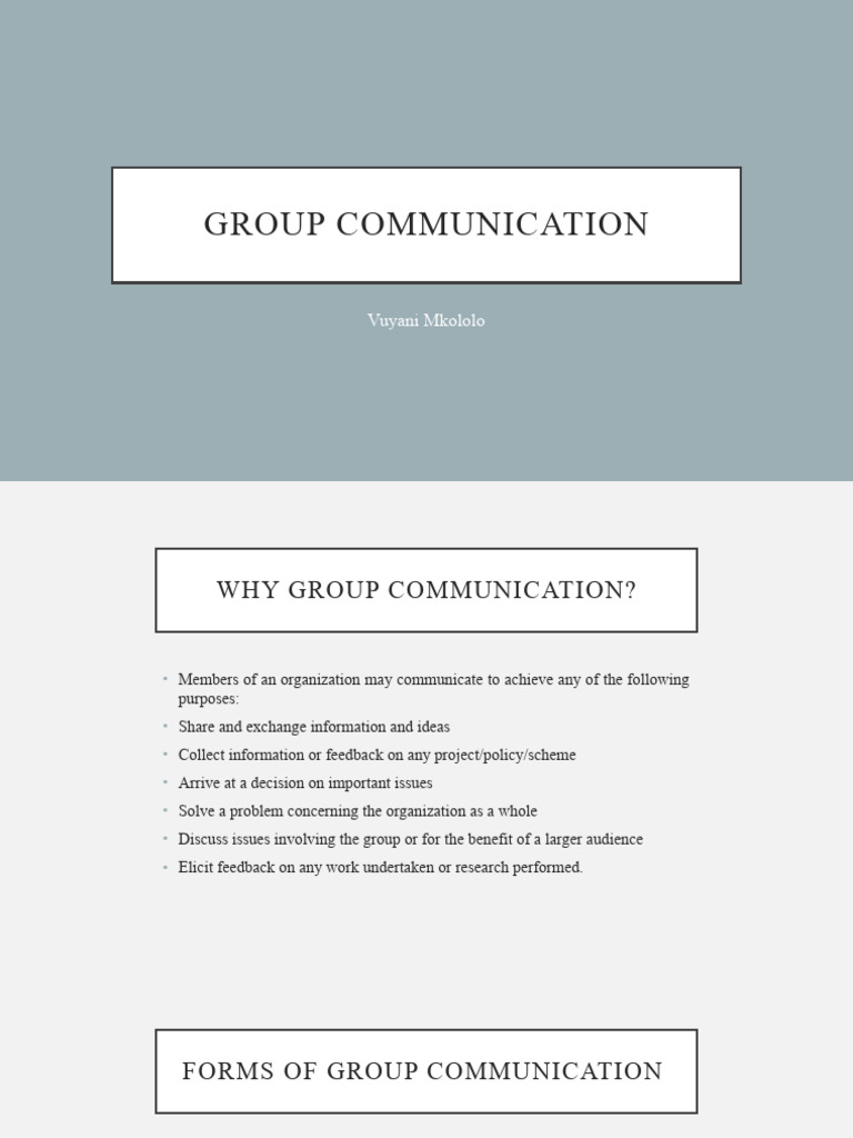 Effective Group Communication Guide | PDF | Communication | Leadership