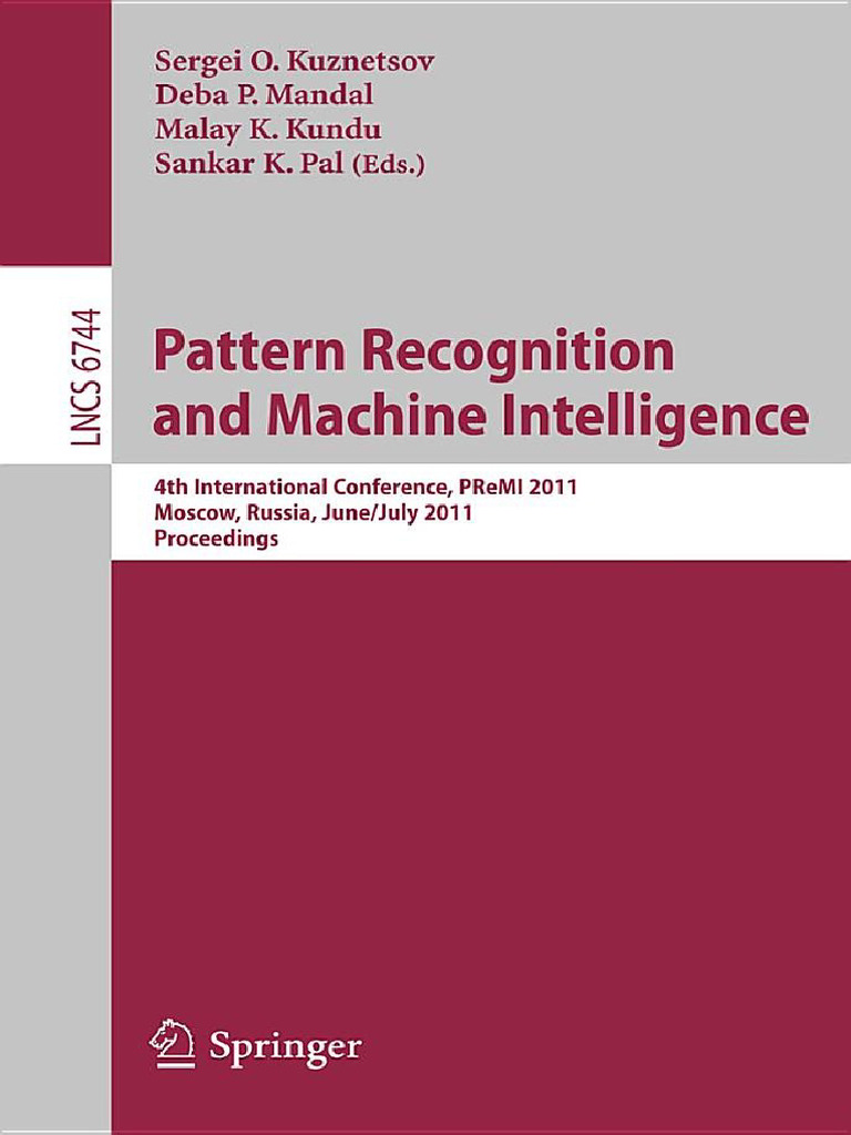 Pattern Recognition and Machine Intelligence | PDF | Machine Learning ...