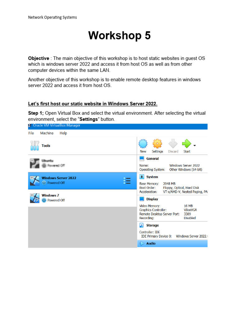 Workshop5 93472 | PDF | Operating System | Computer Networking